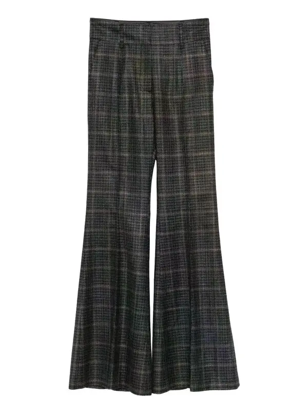 Gabriela Hearst Plaid Flared Trousers - Grey