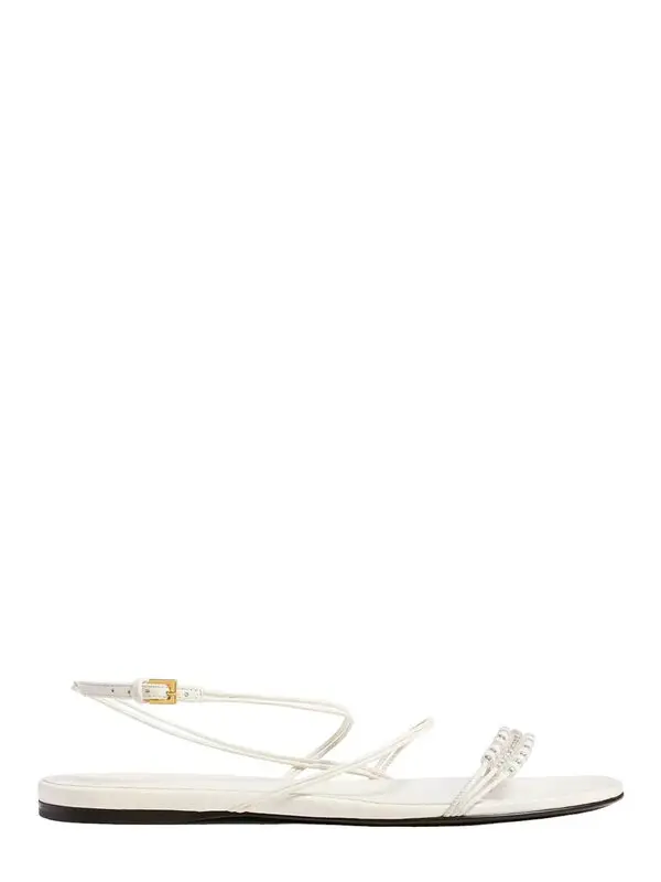 Khaite Bead-embellished Flat Sandals - White