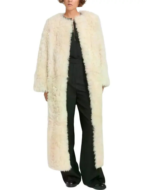 YVES SALOMON Lamb Shearling Coat - White