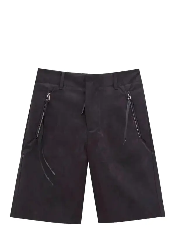 POST ARCHIVE FACTION Zip-detail Bermuda Shorts - Black