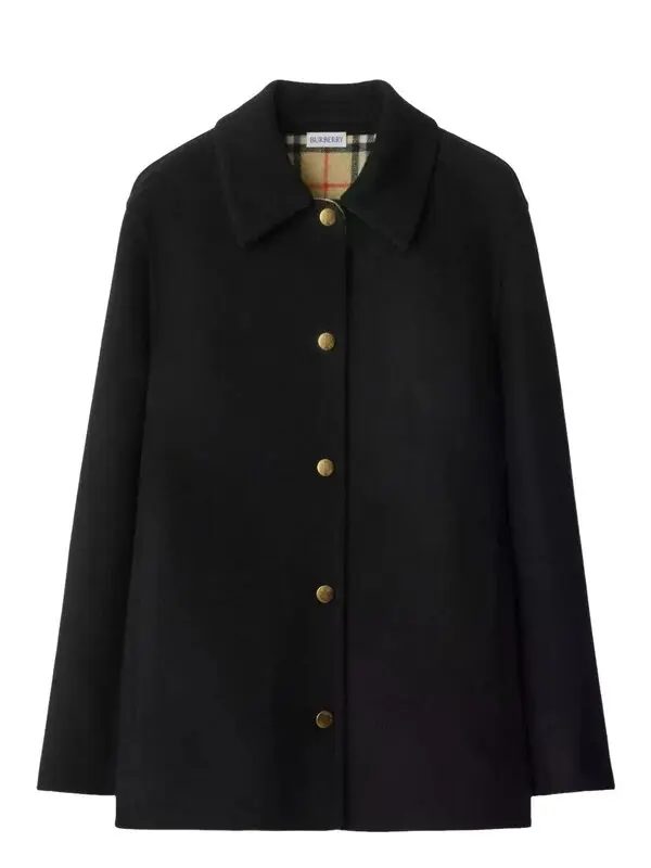 Burberry Check-lined Wool Overshirt - Black