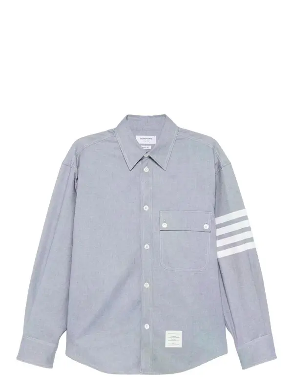 Thom Browne 4-bar Flannel Shirt - Blue