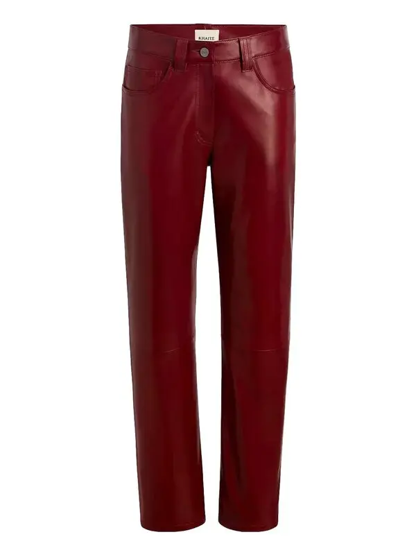 Khaite Callum Pocket Lambskin Trousers - Red