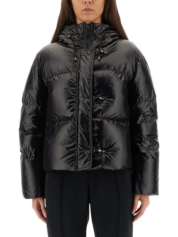 FAY Down Jacket With Hood - Black