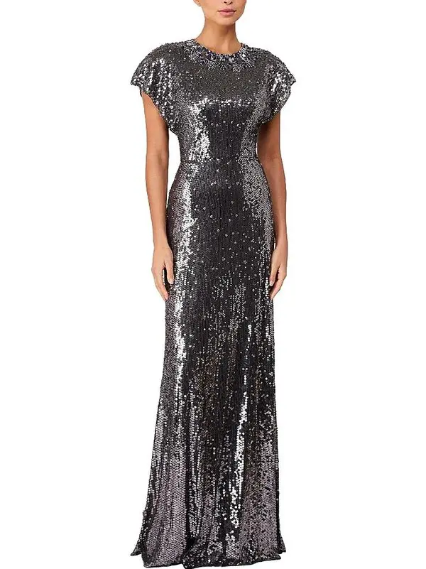 Jenny Packham Odisha Sequin Embellished Gown - Shadow Grey