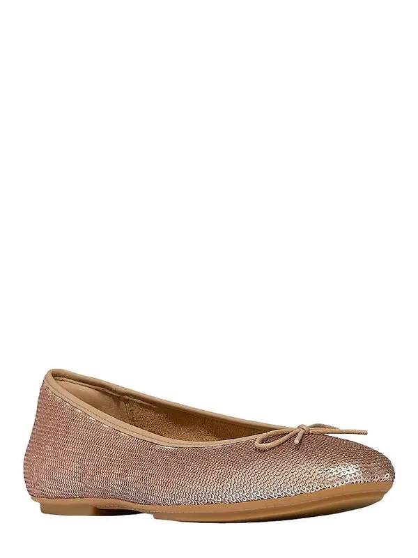 Fitflop Delicato Bow Sequin Ballet Flats - Classic Beige