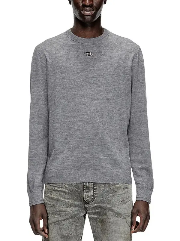Diesel Valiam Crewneck Wool Sweater - Melange Grey