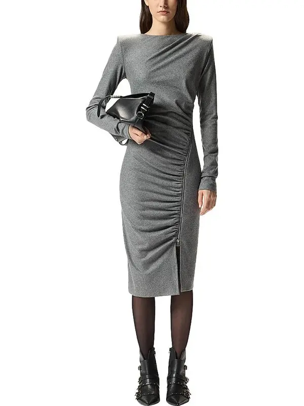 Pinko Almundena Long Sleeve Dress - Grey-crow