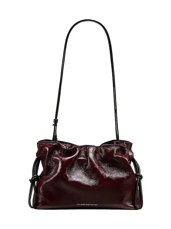 STUART WEITZMAN Mia Crinkled Patent Leather Mini Bag - Boysenberry