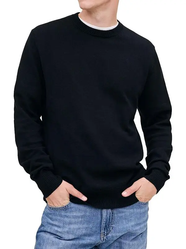 DL1961 Cotton & Cashmere Classic Crewneck Sweater - Black