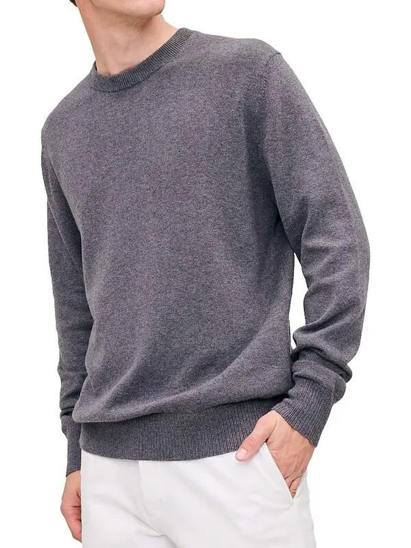 DL1961 Cotton & Cashmere Classic Crewneck Sweater - Charcoal Gray