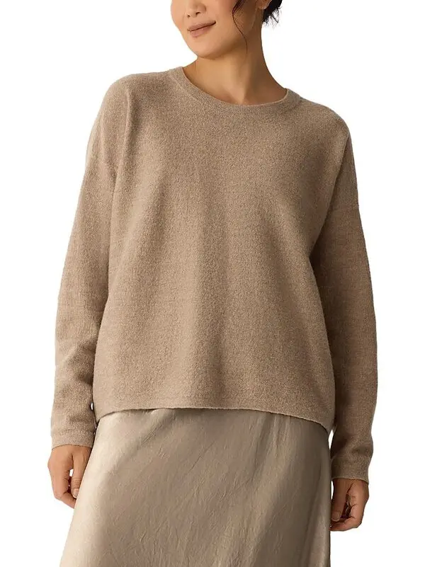Eileen Fisher Wool Crewneck Sweater - Biscuit