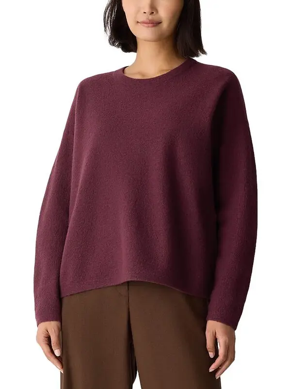 Eileen Fisher Wool Crewneck Sweater - Ruby