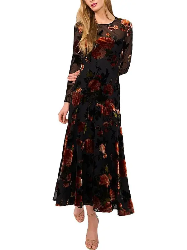 Ted Baker London Bellara Velvet Burnout Maxi Dress - Rich Black
