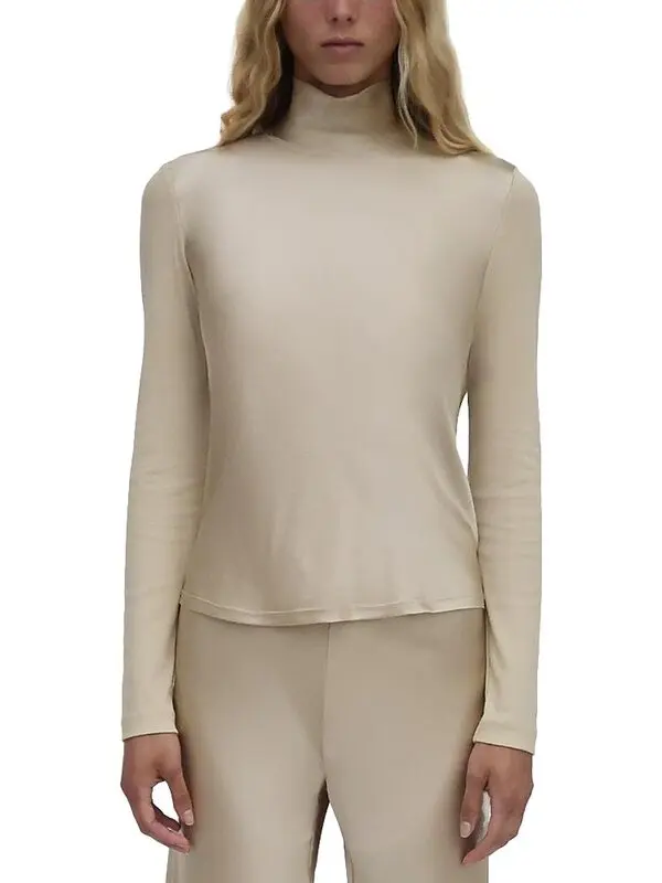 Rosetta Getty Bias Turtleneck Top - Champagne