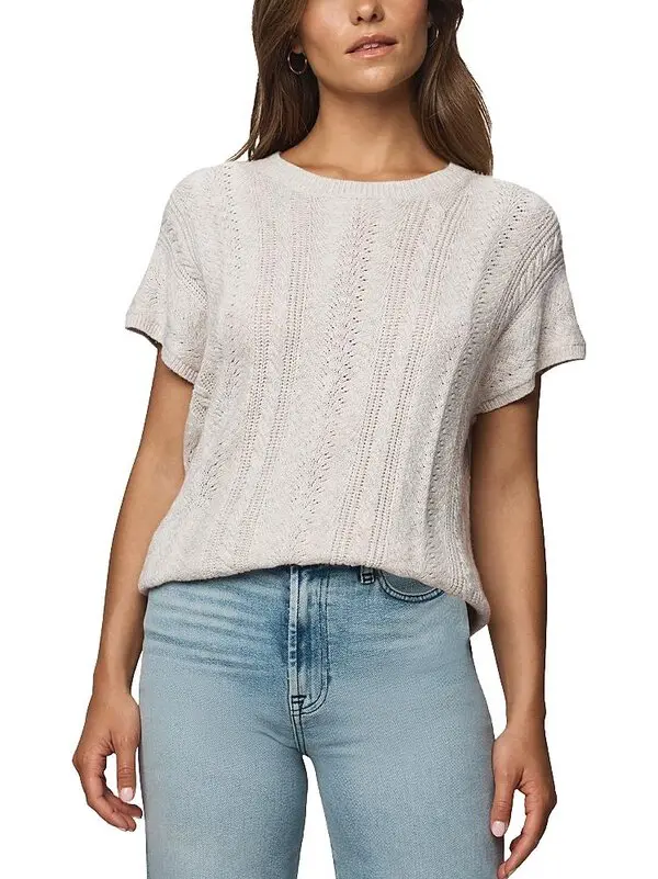 Splendid Raelynn Short Sleeve Sweater - Pale Oak Heather