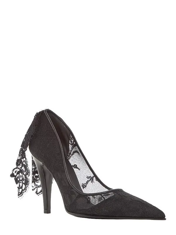 Alexander McQueen Drape Lace Pointed Pumps - Grey/brown