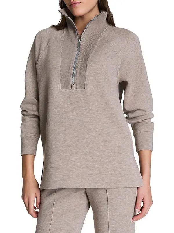 Spanx Airessentials Half Zip Sweatshirt - Birch Heather