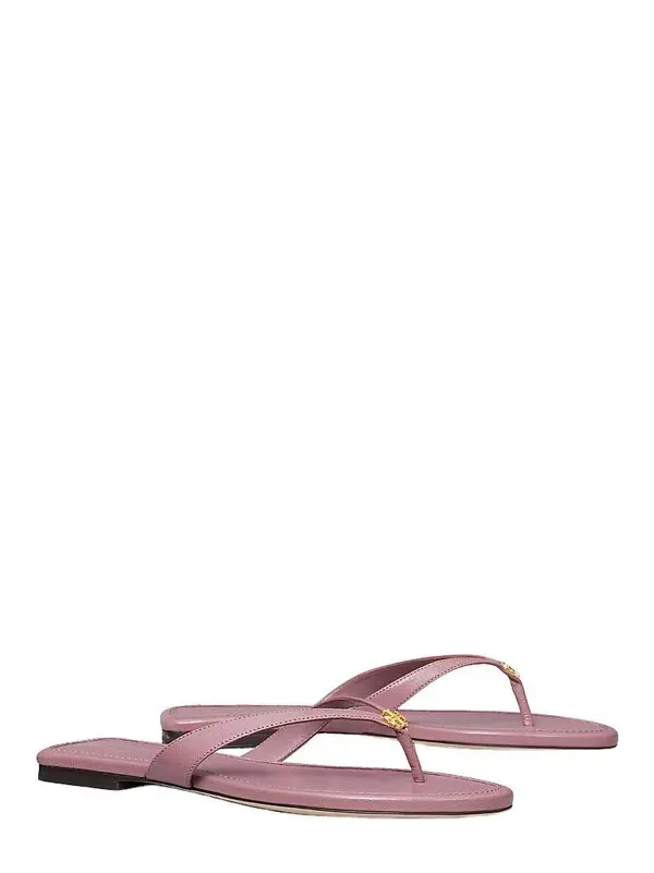 Tory Burch Capri Leather Flip Flops - Lavender