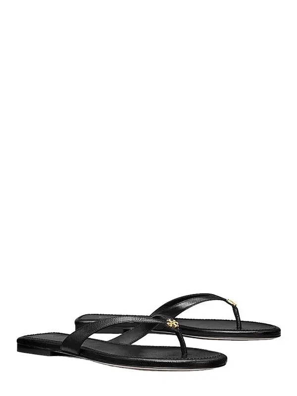 Tory Burch Capri Leather Flip Flops - Perfect Black