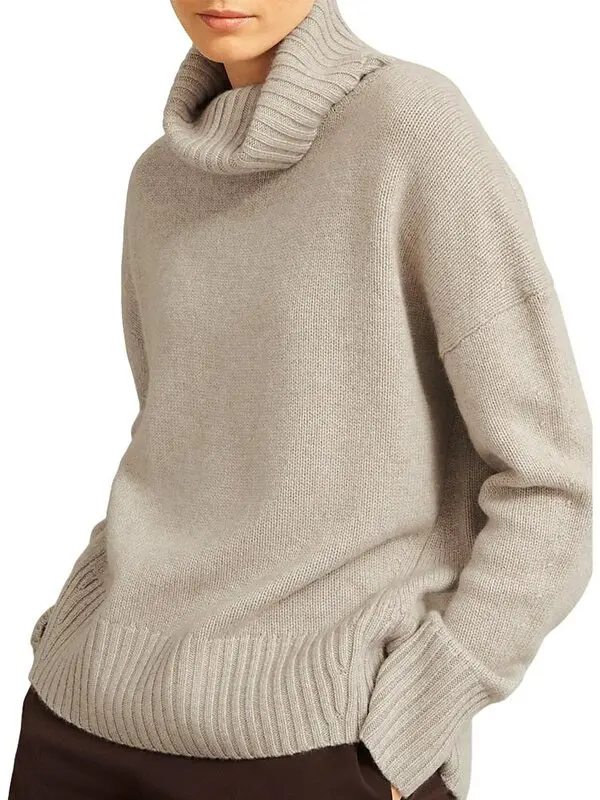 HOBBS LONDON Gabi Rollneck Wool And Cashmere Sweater - Oatmeal Melange
