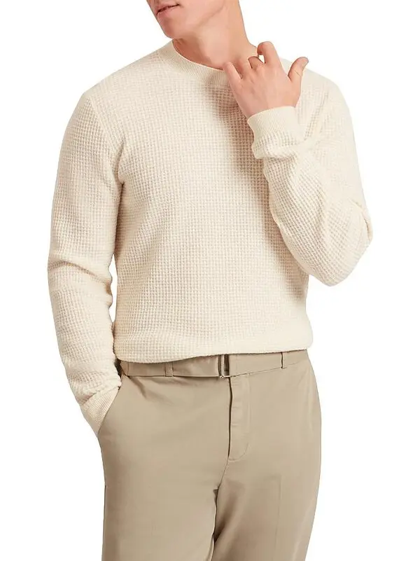 Ted Baker London Clacx Long Sleeve Waffle Stitch Crew - Ecru