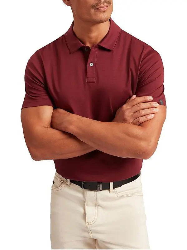 Ted Baker London Connall Short Sleeve Soft Touch Cotton Polo - Maroon