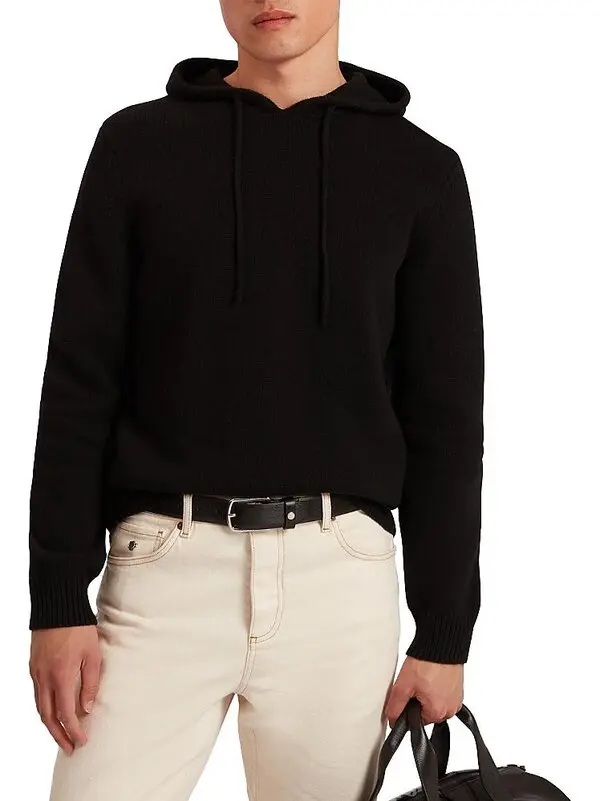 Ted Baker London Kins Merino Wool Blend Hoodie - Black