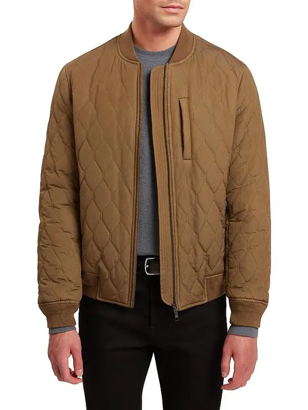 Ted Baker London Mailins Quilted Bomber Jacket - Olive