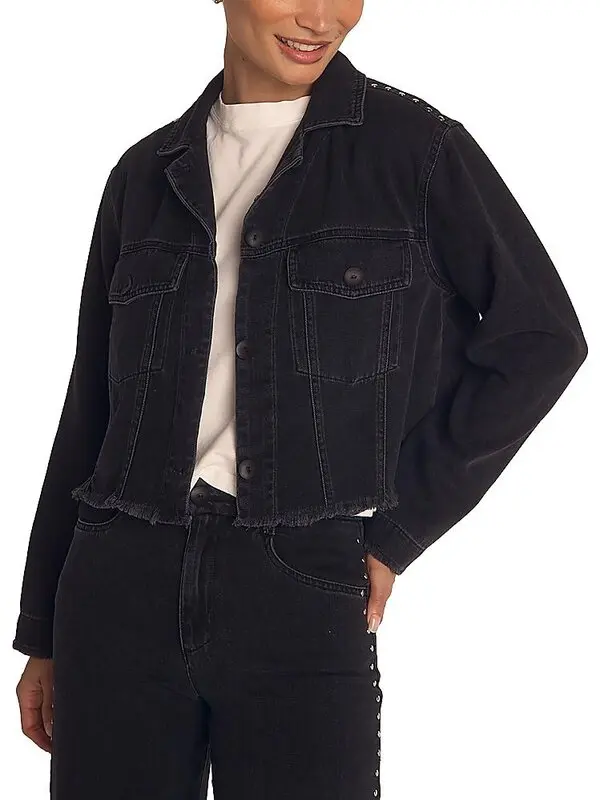 Bella Dahl Studded Denim Trucker Jacket - Moon Shadow