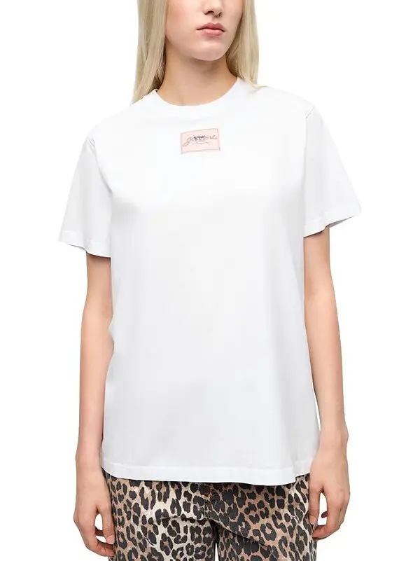 GANNI Basic Collage Jersey Tee - Bright White