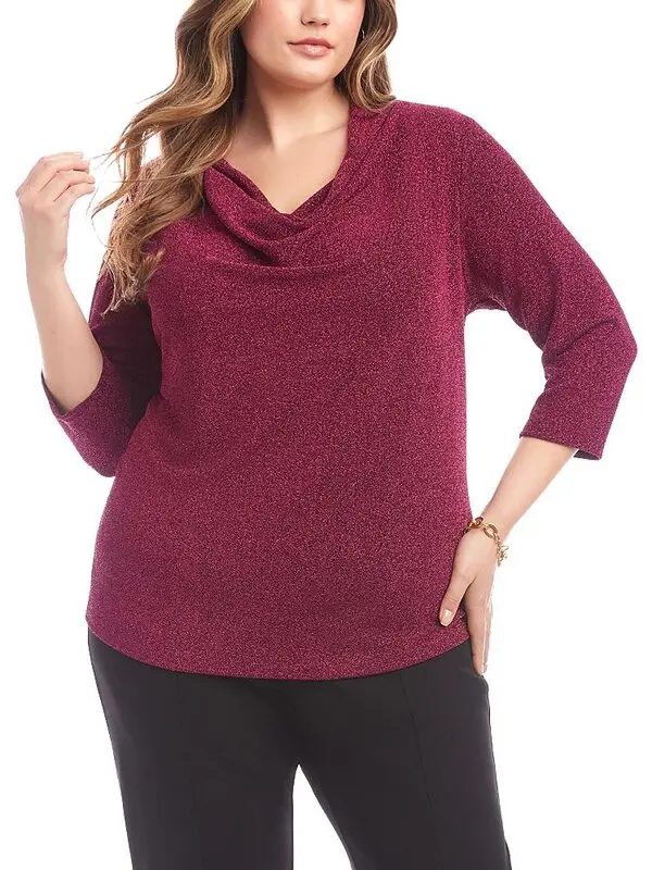 Karen Kane Drape Front Top - Magenta