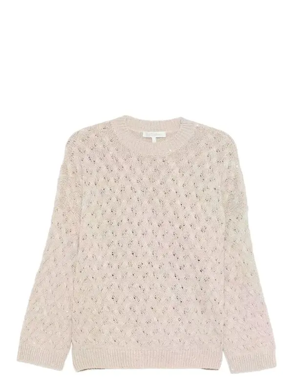 Antonelli Firenze Open-work Knit Sweater - Pink