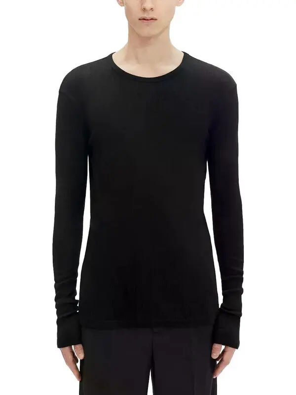ANN DEMEULEMEESTER Long-sleeve Ribbed T-shirt - 099 Black