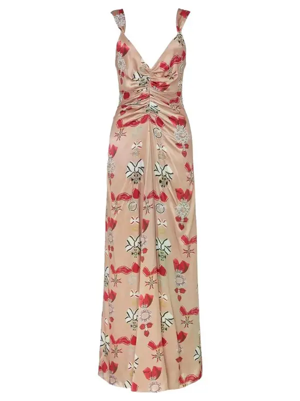 TEMPERLEY LONDON Reina Bow-print Dress - Pink