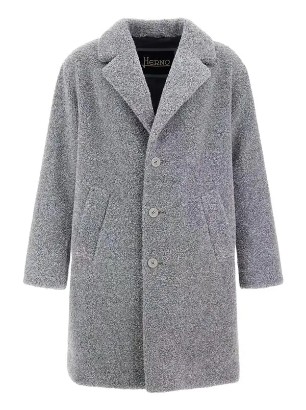 Herno Textured Fleece Long-sleeve Coat - Grey