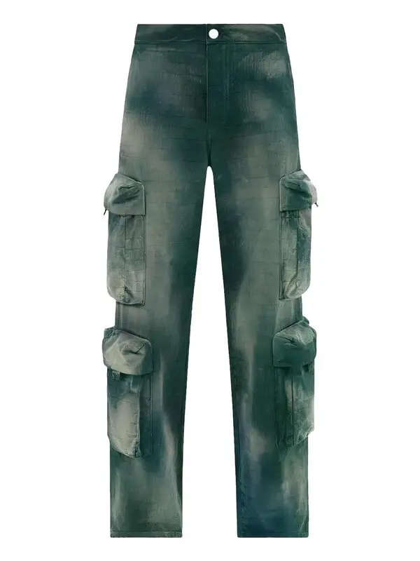 Amiri Patterned-jacquard Cargo Trousers - Green