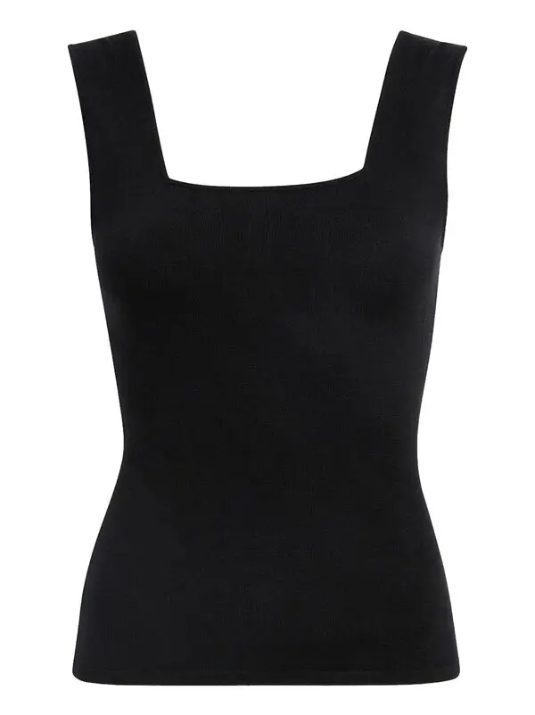 Khaite Sani Square Neck Top - Black