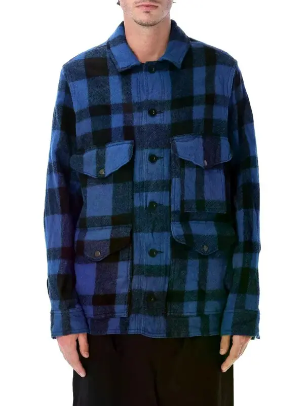 Junya Watanabe Checked Shirt Jacket - Blue