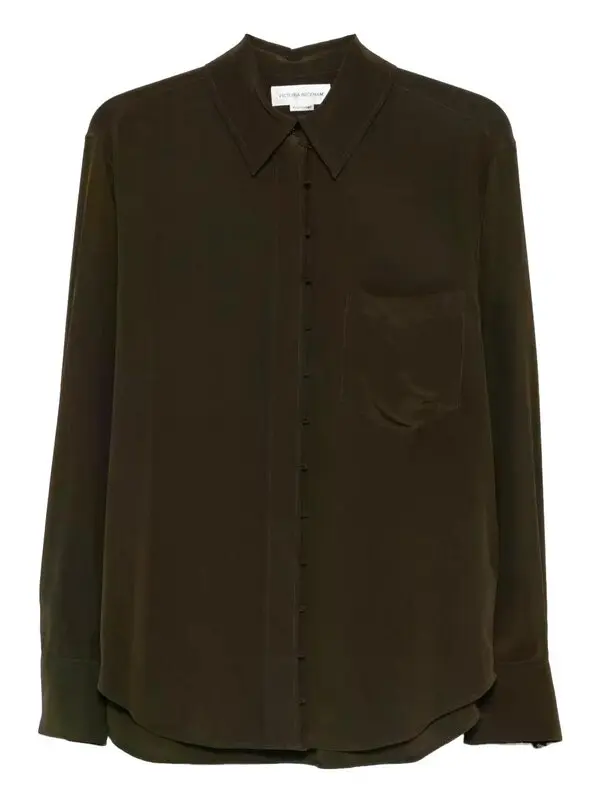 Victoria Beckham Chest-pocket Button-up Shirt - Green