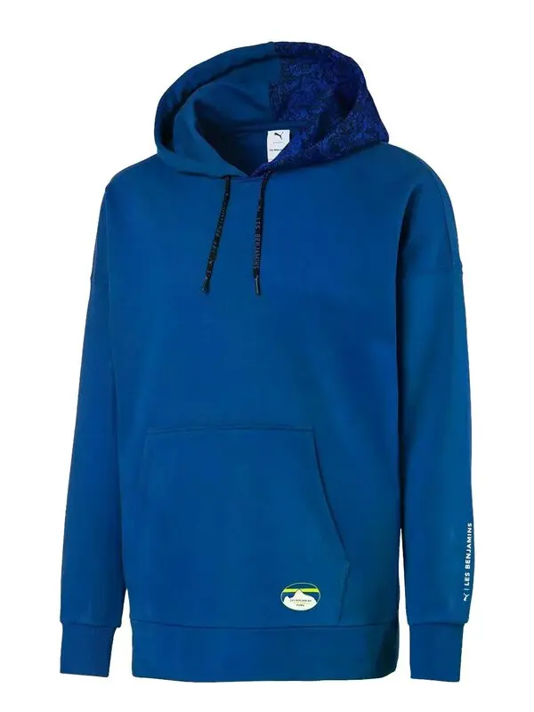 PUMA X Les Benjamins Patterned-trim Hoodie - Blue