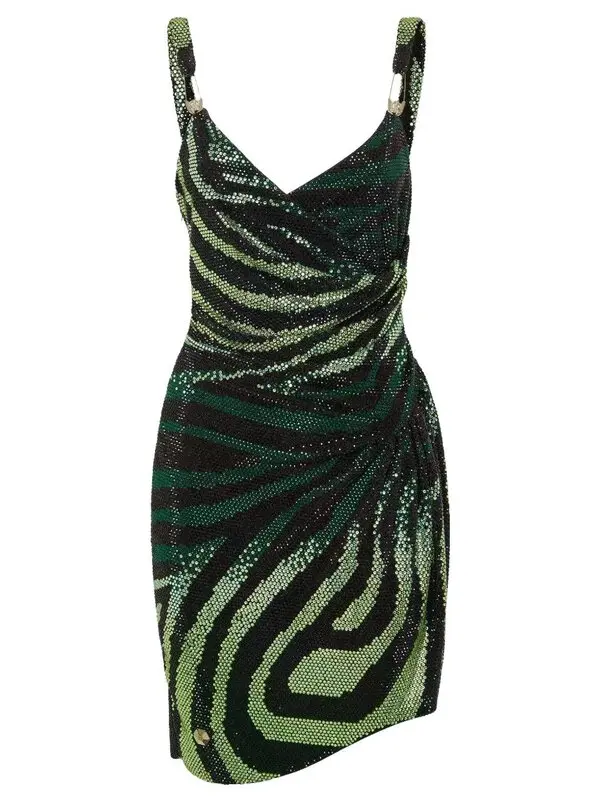 Philipp Plein Mini Dress Crystal - Green