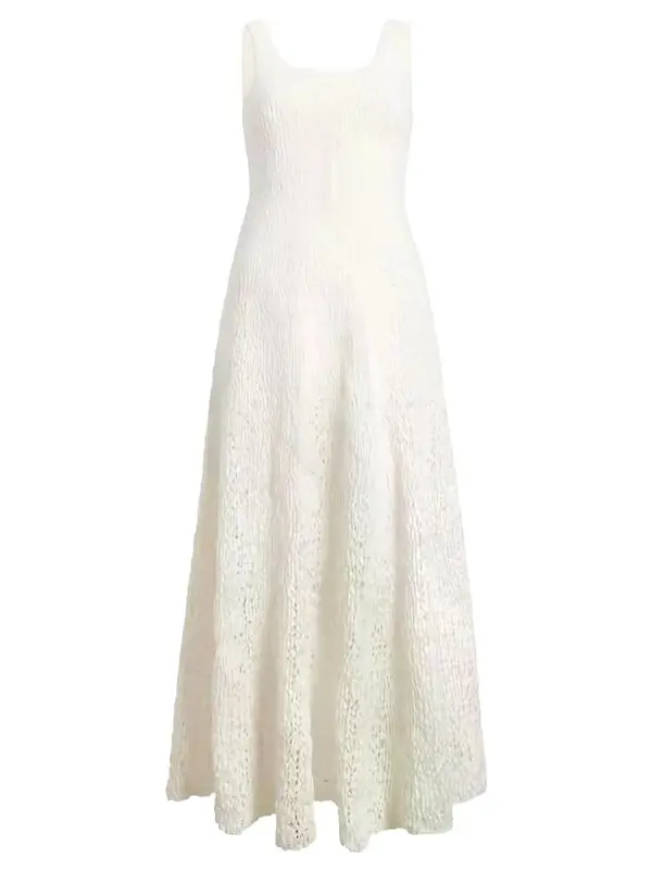 Khaite Twigs Square-neck Dress - White