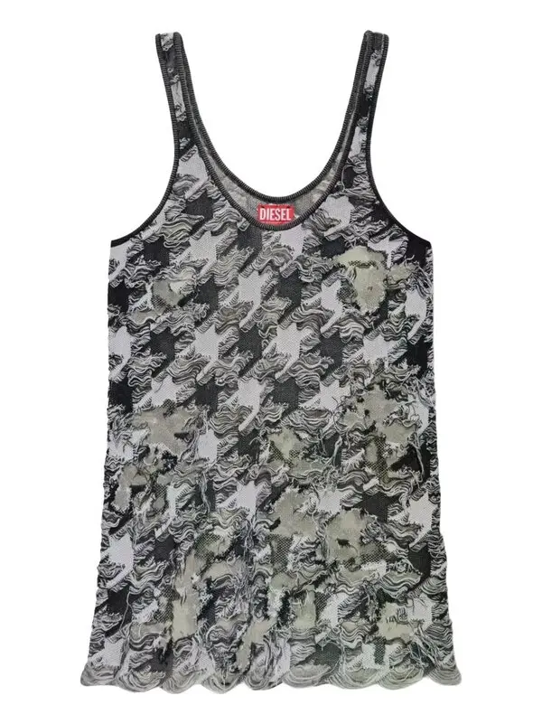 DIESEL Houndstooth Tank Top - Grey