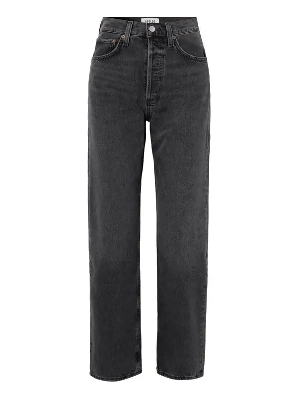 AGOLDE Kelly Mid-rise Straight-leg Organic Jeans - Black