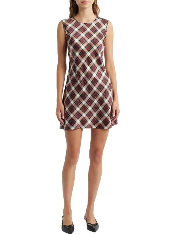 DÔEN Alamere Plaid Silk Minidress - Norfolk Plaid