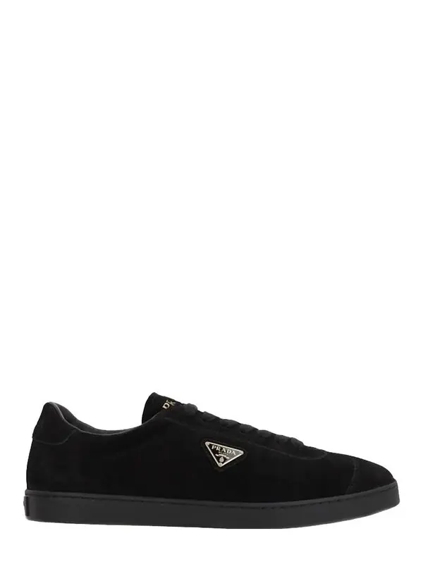 Prada Logo Plaque Sneakers - Black