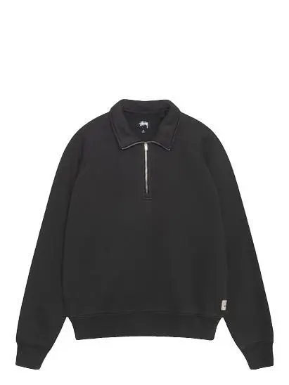 StÜssy Relaxed Half Zip - Washed Black