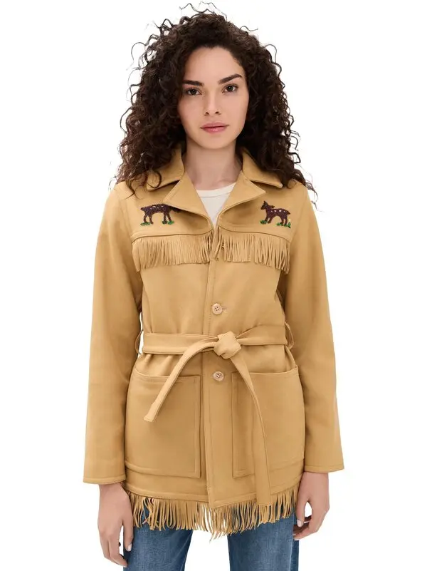 MOTHER The Roadside Faux Suede Jacket - Oh Deer