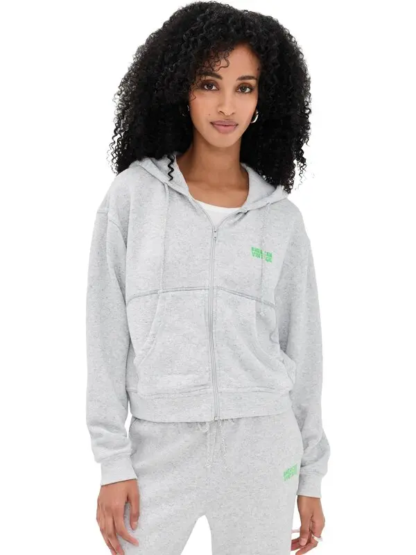 American Vintage Evona Zip-up Sweatshirt - Gris Clair Chine